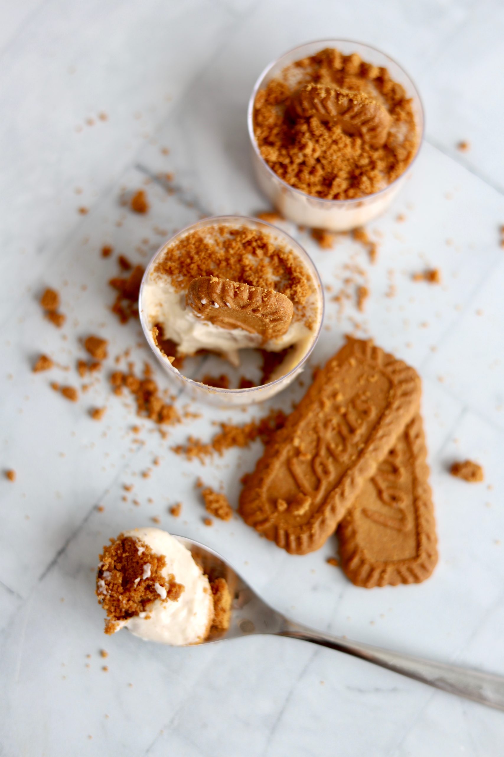 Biscoff Spice No-Bake Cheesecake Cups - Ambers Kitchen Cooks